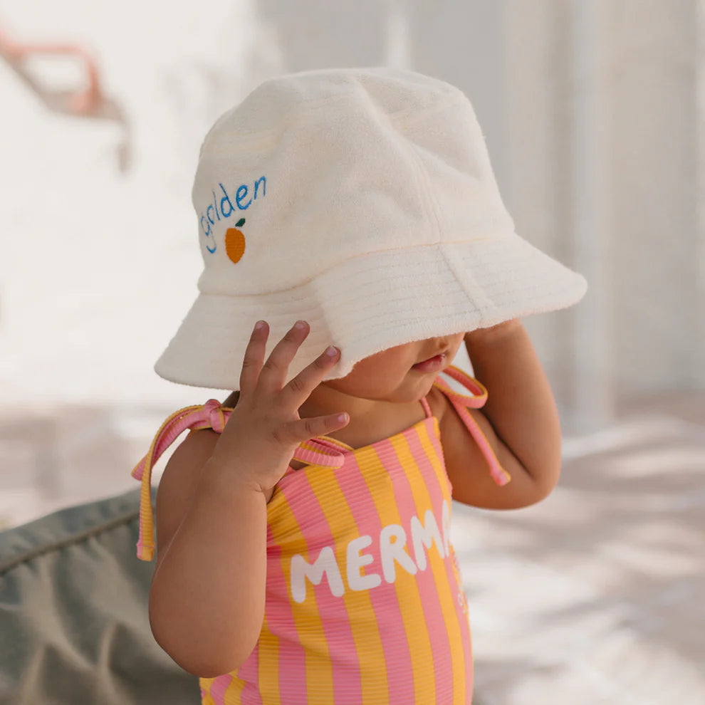 RETRO GOLDEN ORANGE BUCKET HAT | CREAM – Olive and August